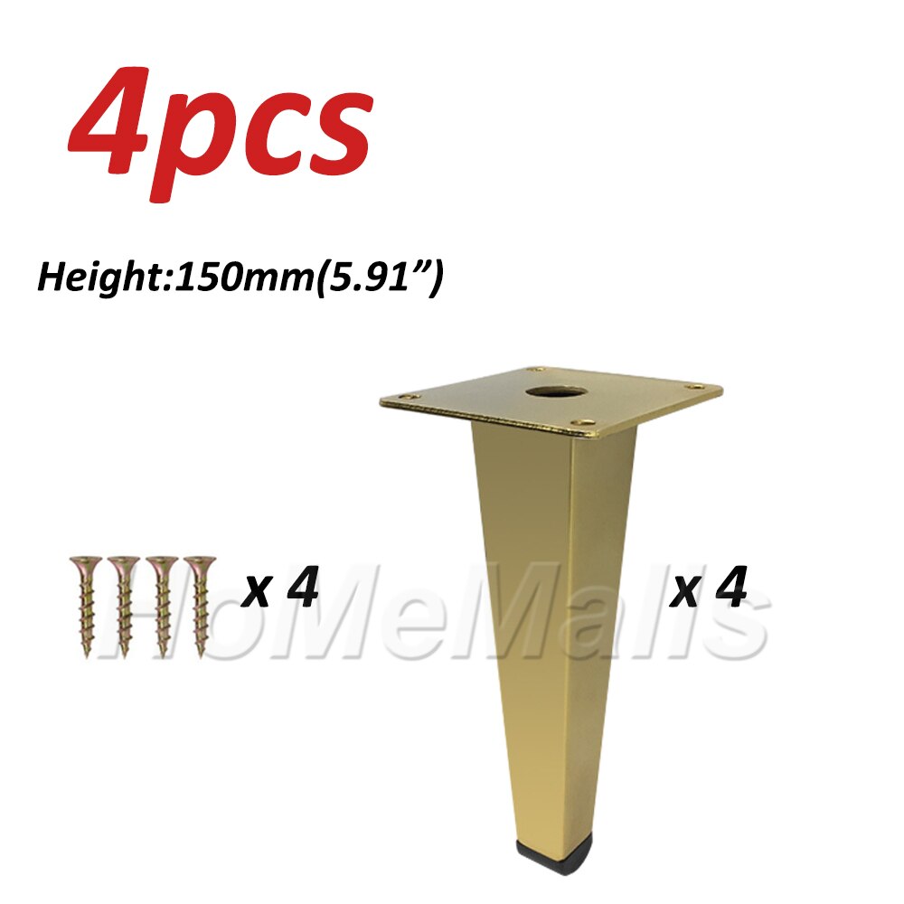 4pcs Gold Metal Straight Furniture Legs Replacemen... – Grandado