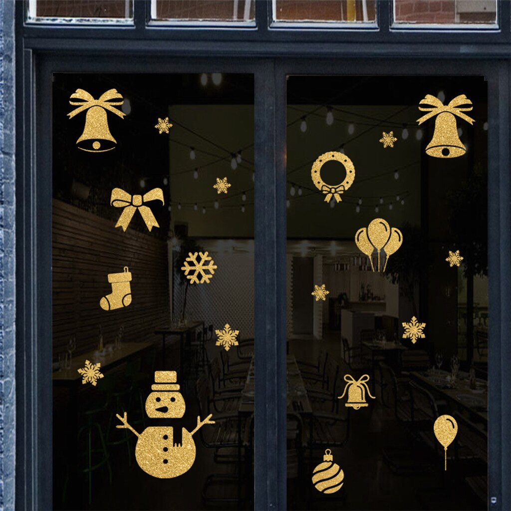 Gold Merry Christmas Household Room Wall Sticker M... – Grandado