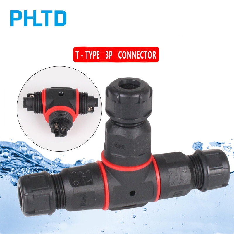 IP68 Waterdichte connector T Vorm 3 Pin Cable Glan... – Vicedeal