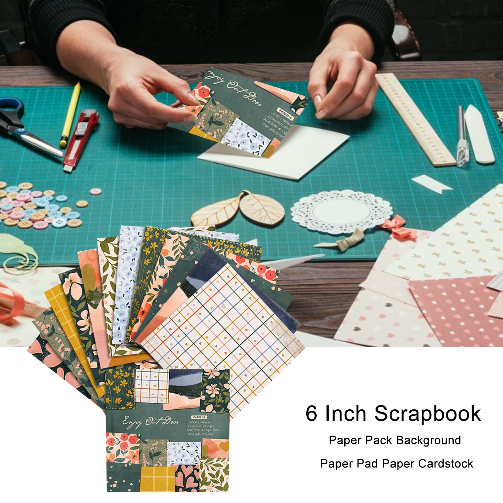 24Sheets 6 Inch Scrapbook Paper Pack Background Pa... – Grandado
