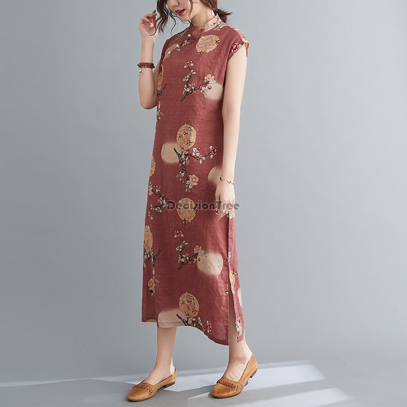 chinese dress cheongsam qipao floral print qipao d... – Grandado