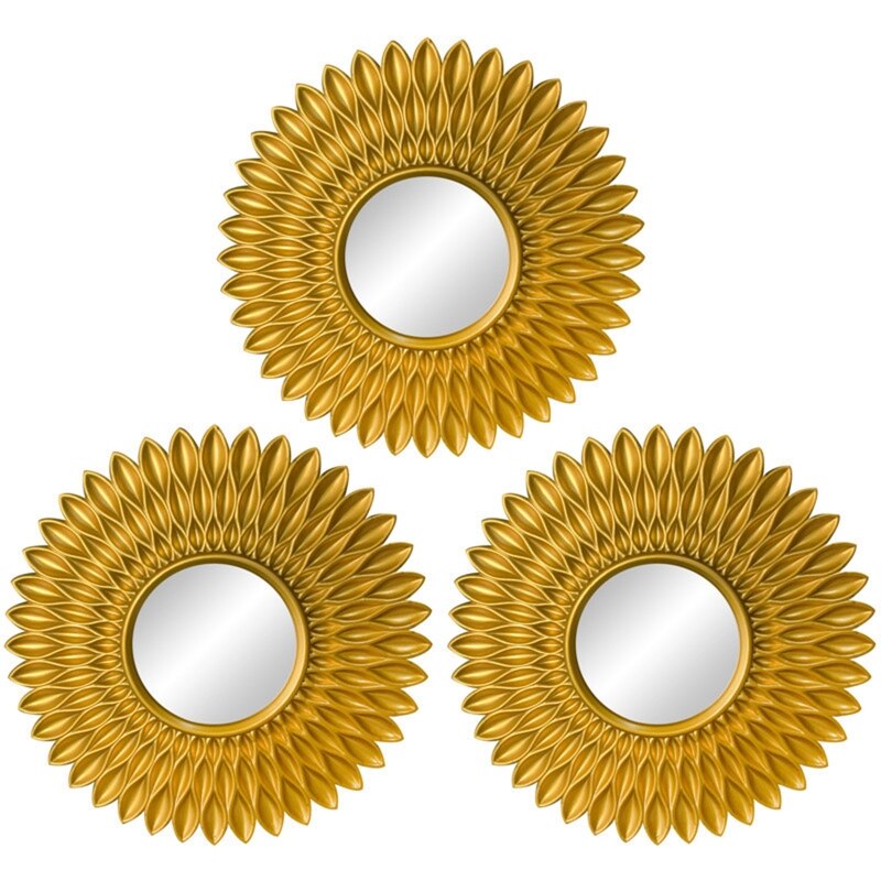 Gold Mirrors for Wall Decor Set of 3 Hanging Ornam... – Vicedeal