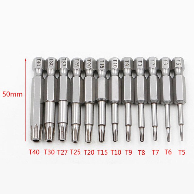 12pc/Set 1/4 Inch Length 50mm T5-T40 Magnetic Torx... – Vicedeal