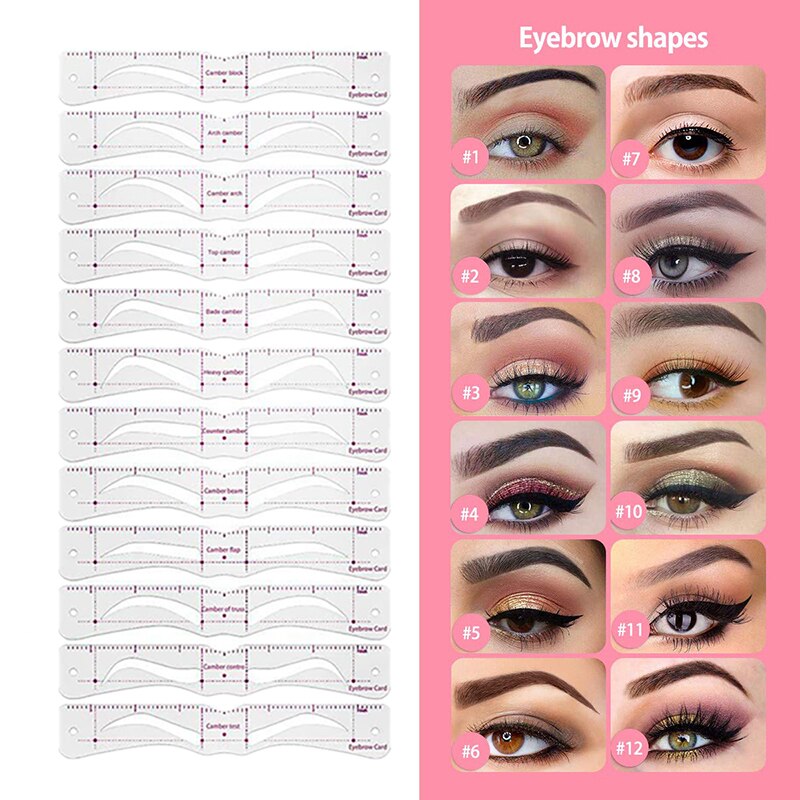 12pcs Eyebrow Set Reusable Eyebrow Template DIY Ey... – Grandado