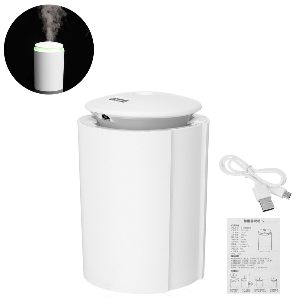 260ml Air Purifier Mist Ultrasonic Humidifiers LED... – Grandado