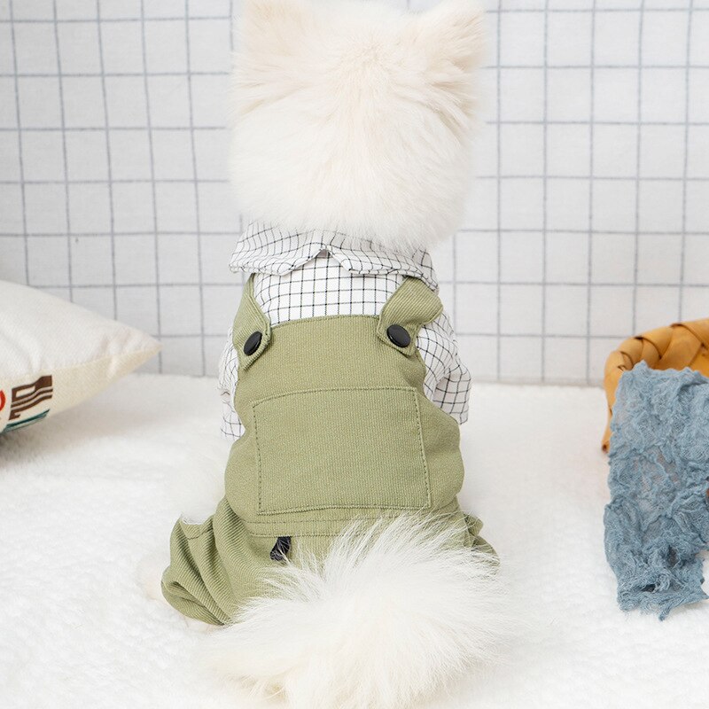 Green Color Dog Overalls for Autumn and Winter Pet... – Vicedeal