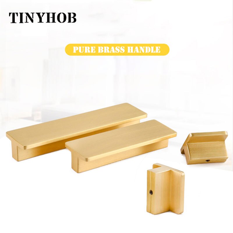 Gold Cabinet Long Handles and Knobs Solid Brass Ki... – Vicedeal
