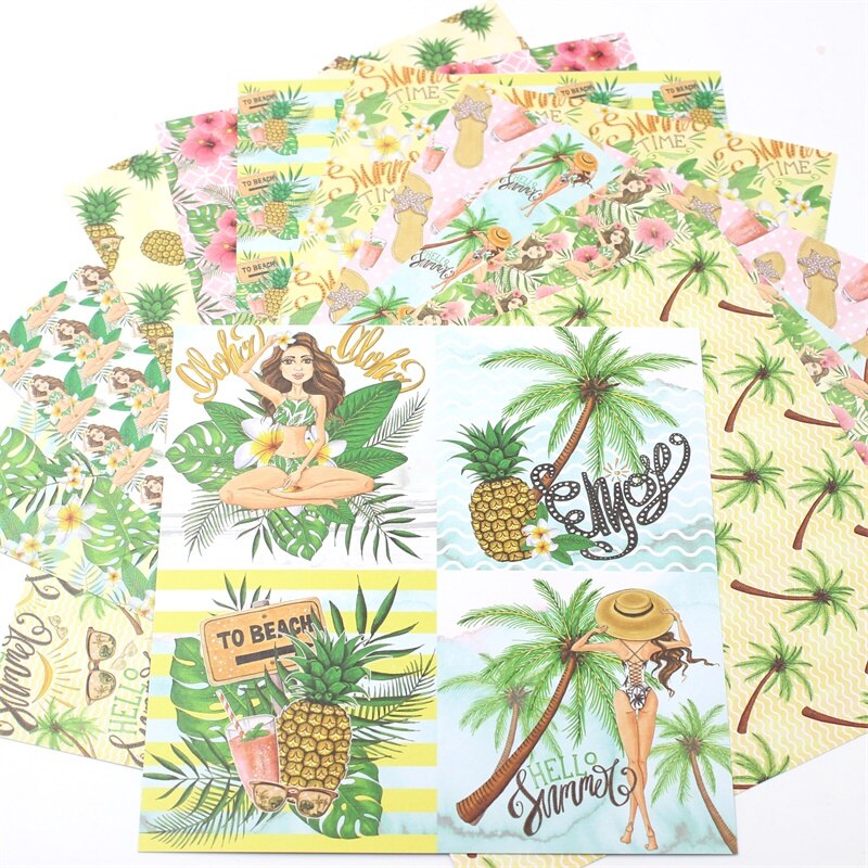 KSCRAFT 12pcs 6" Single-side Printed Summer Time p... – Vicedeal