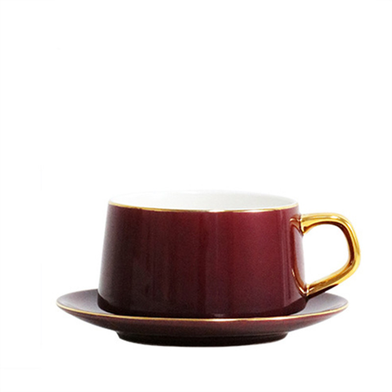 European ceramic coffee cup and saucer set small l... – Grandado