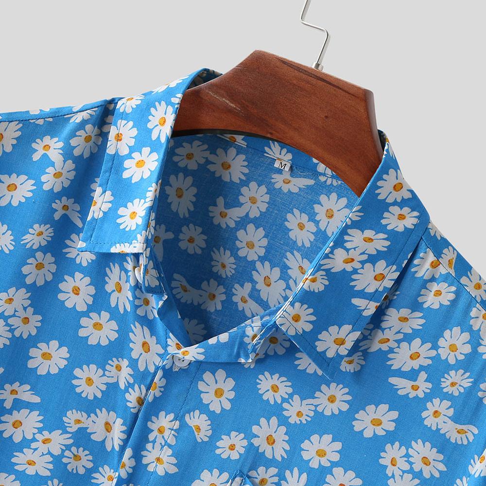 Zomer Hawaiian Shirts Voor Mannen Chrysant Gedrukt... – Vicedeal