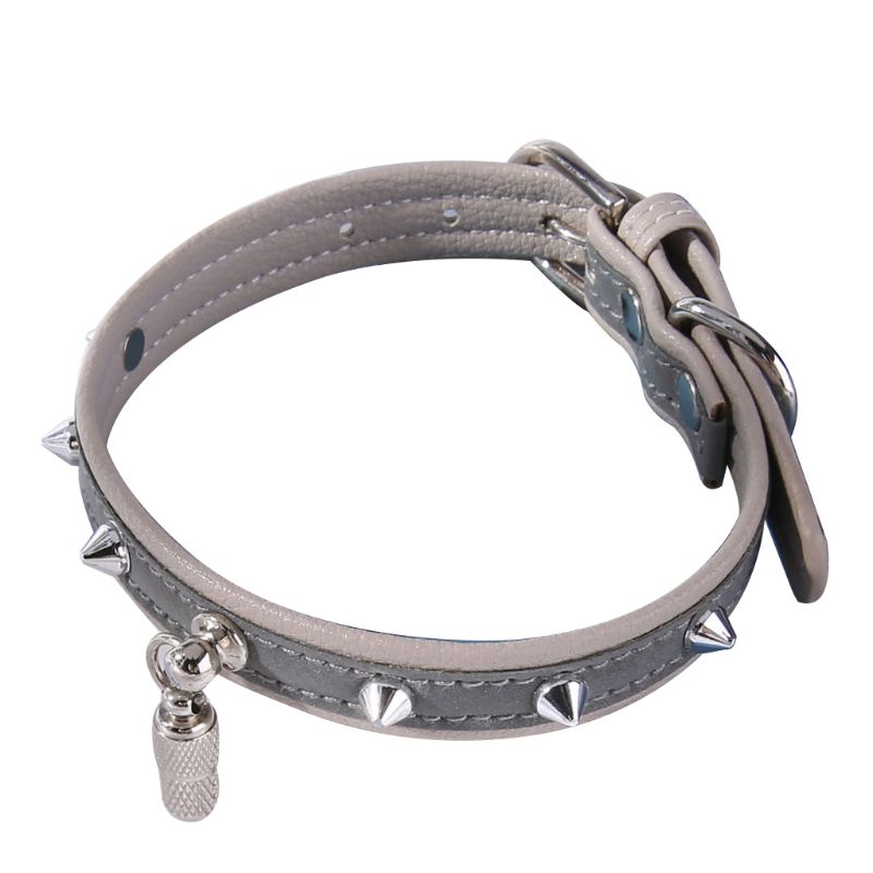 Faux Leather Cat Dog Reflective Collar with ID Tag... – Grandado
