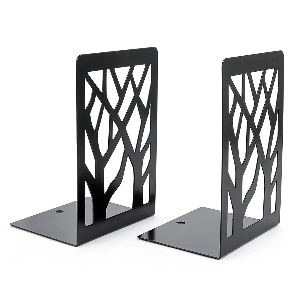 1 Set Black Metal Non-Slip Bookend Bracket Heavy B... – Vicedeal