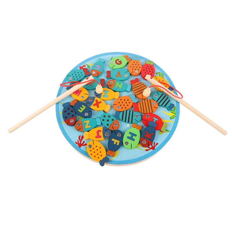 netic Wooden Fishing Game for Toddlers Alphabet Ca... – Grandado