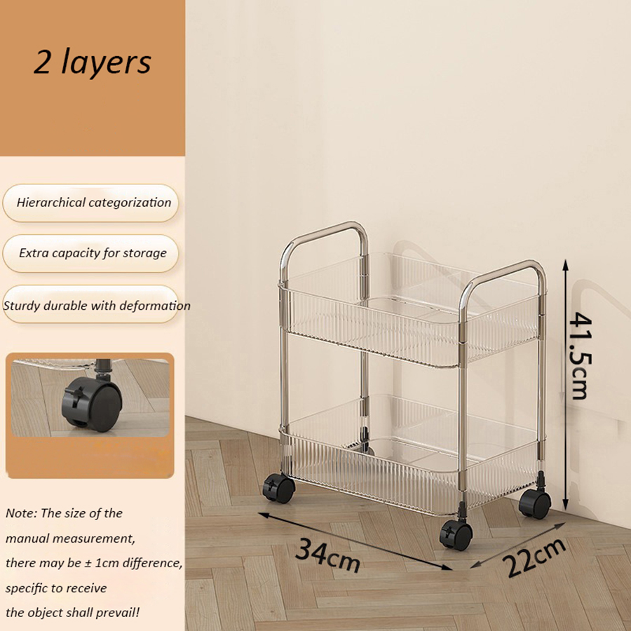 Light Luxury Storage Rack Trolley 2/3/4 Layers Tra... – Grandado