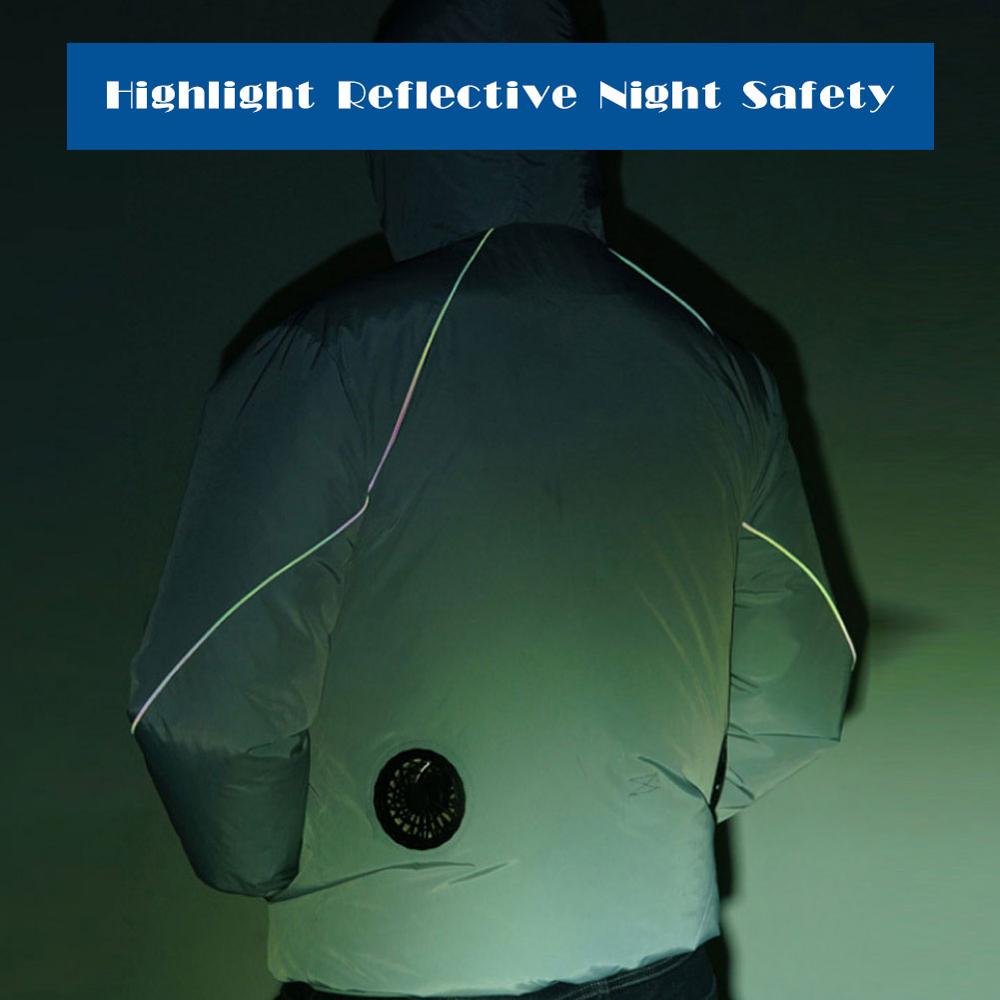 Hooded Fan Cooling Jacket Summer Reflective Washab... – Grandado