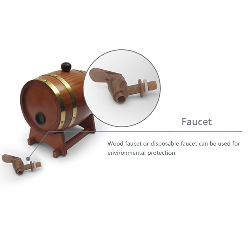 3L Wooden Vintage Wood Barrel Timber Wine for Beer... – Grandado