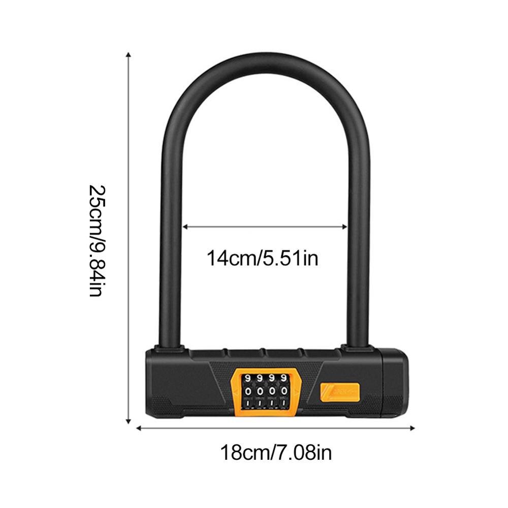 U-shaped coded lock bicycle lock 4 Digit Number Co... – Grandado