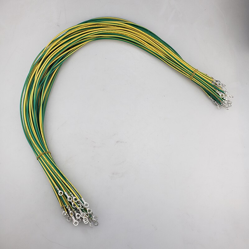 Yellow-Green Grounding Wire with Ring Terminals 16... – Vicedeal