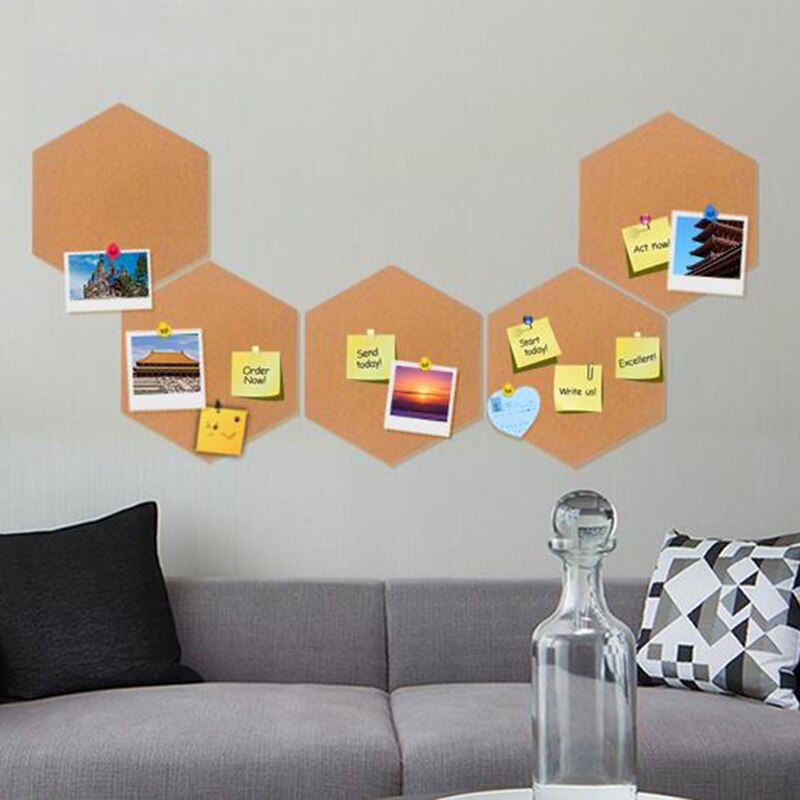 4Pcs Hexagon Cork Board Tiles Self Adhesive Pin Bo... – Grandado
