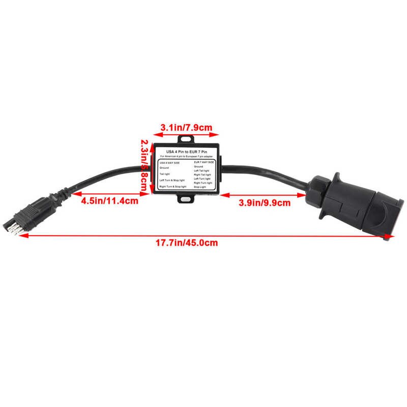 Trailer Connector Light Converter USA 4 Pin to EUR... – Grandado