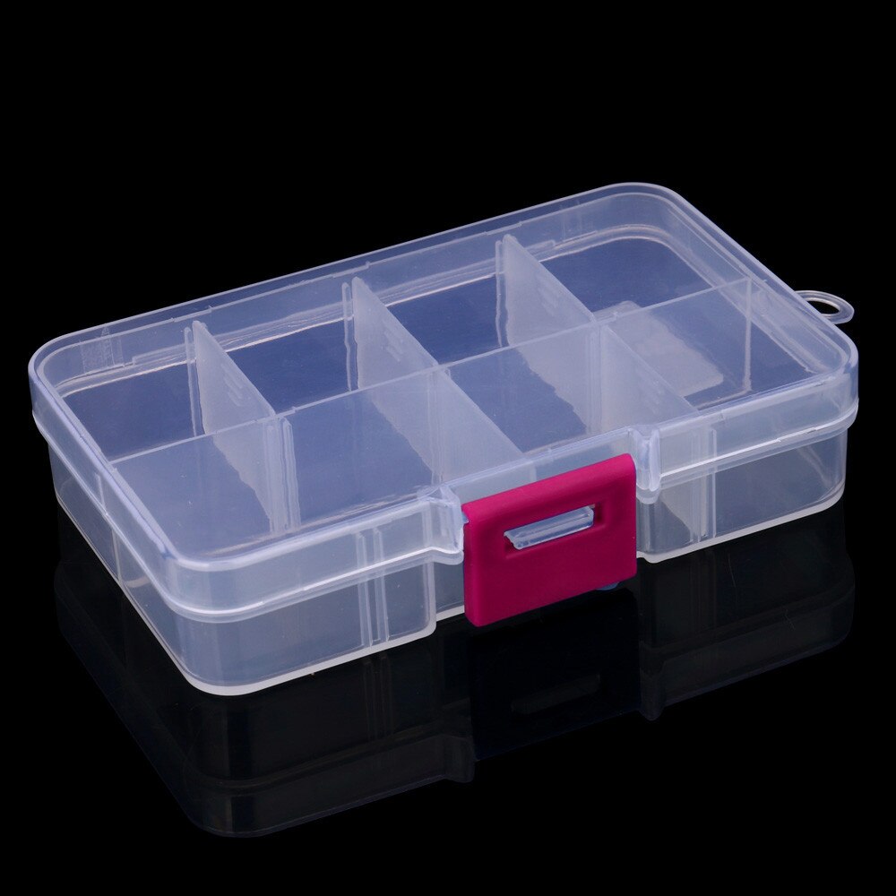 8 Grids Adjustable Storage Box Transparent Plastic... – Grandado