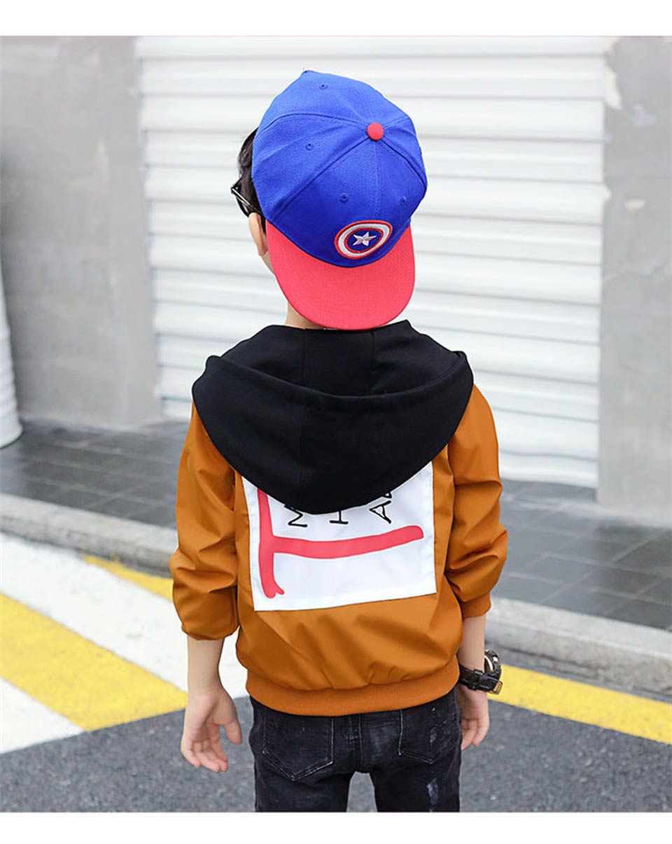 Boys Hooded Jacket Spring Windbreaker For Teenage ... – Vicedeal