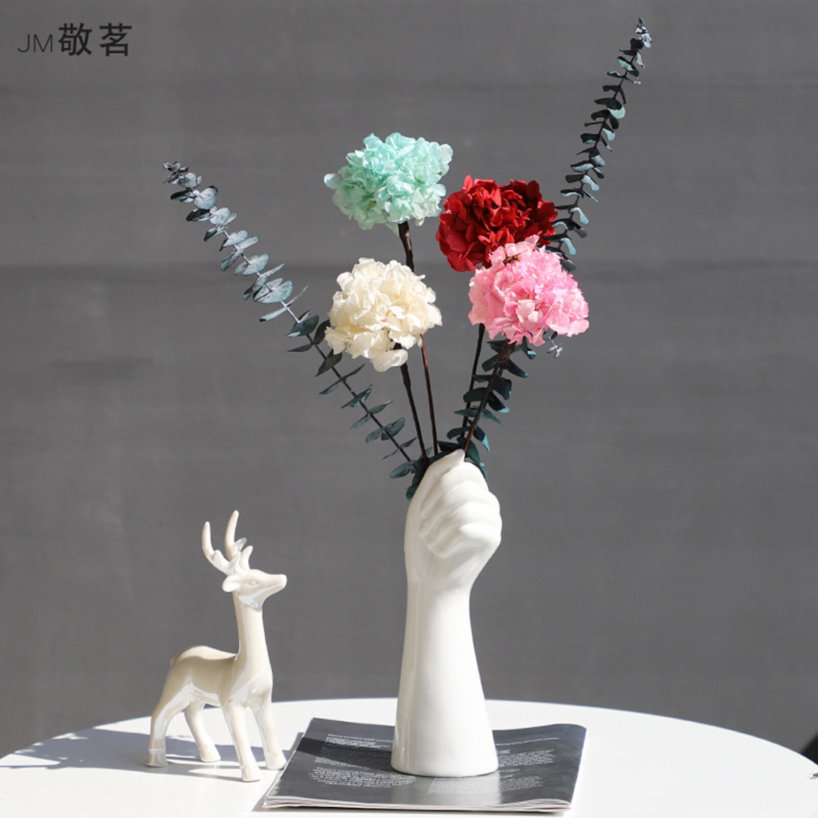 Ceramic Flower Vase Nordic Style Hand Shape Sculpt... – Grandado