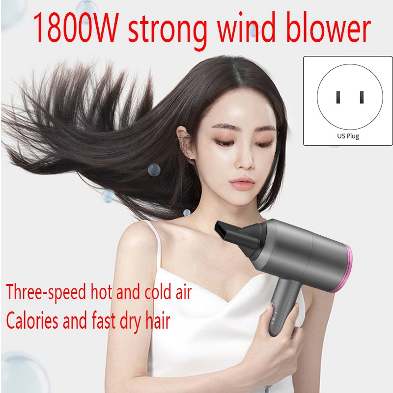 Hair Dryer Powerful AC Motor 1800W Air Blower Ioni... – Grandado