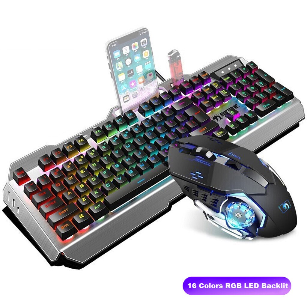 1 Set Gaming Mechanical Wired 16 RGB Backlight Erg... – Grandado