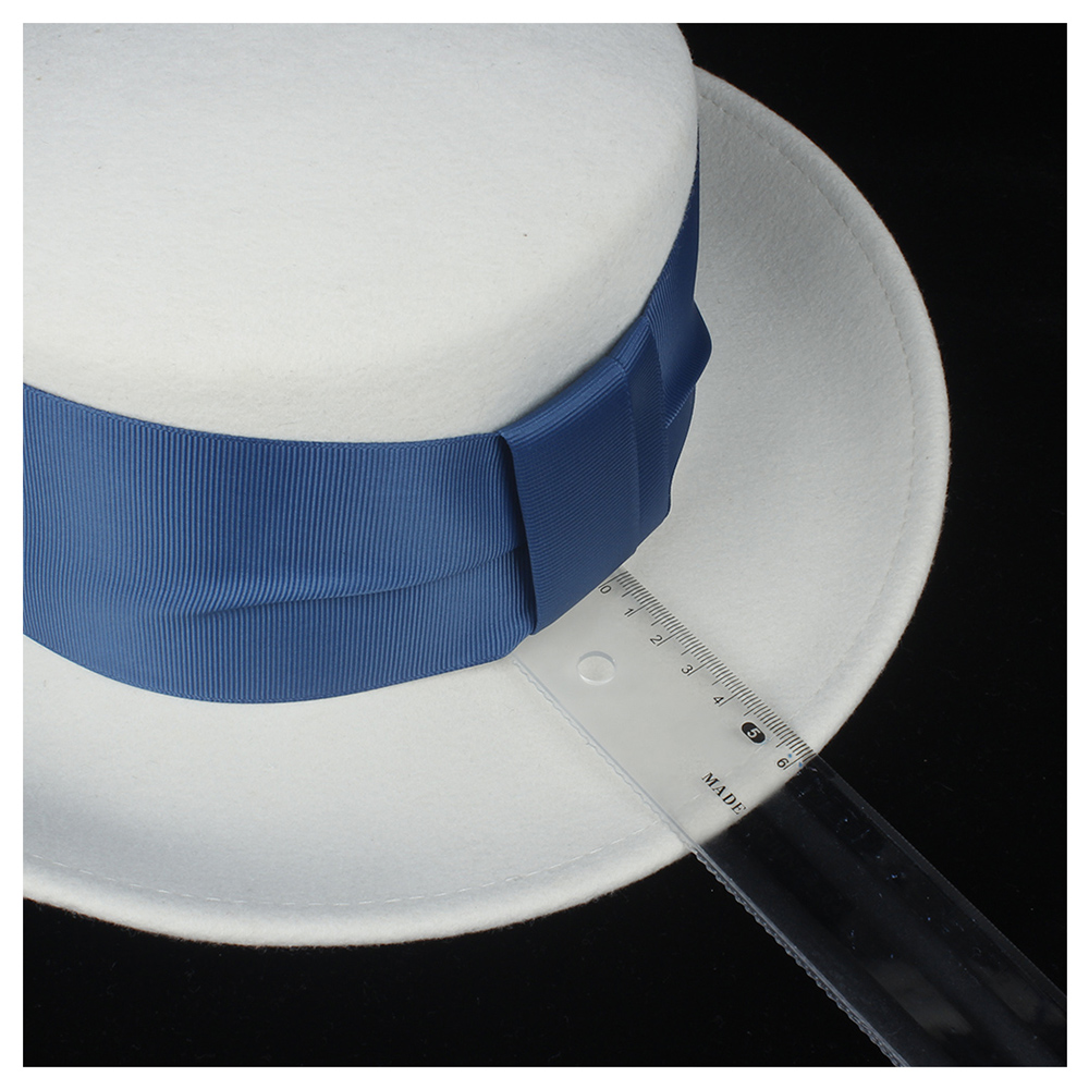 100% Wool White Women Flat Fedora Hat Top Hat Quee... – Grandado