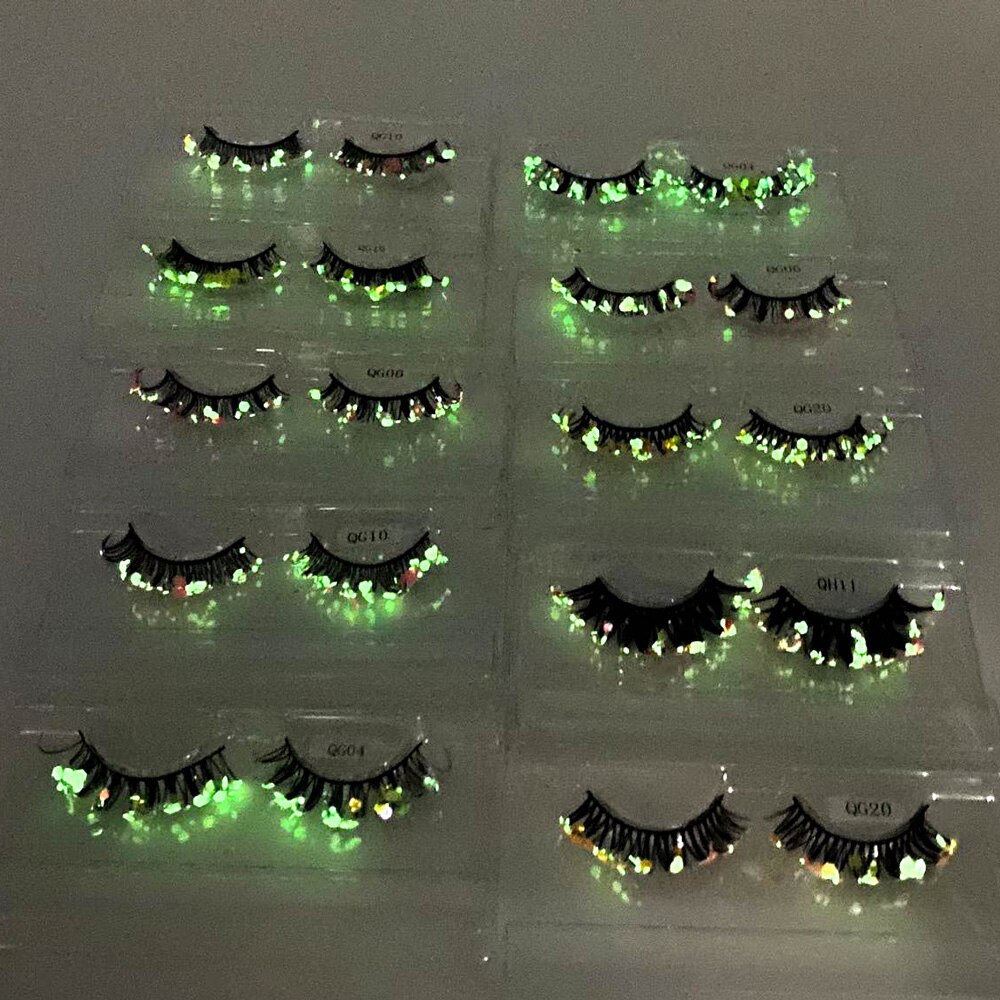 Yiernuo Glow in the Dark lashes Fluorescent Green ... – Grandado
