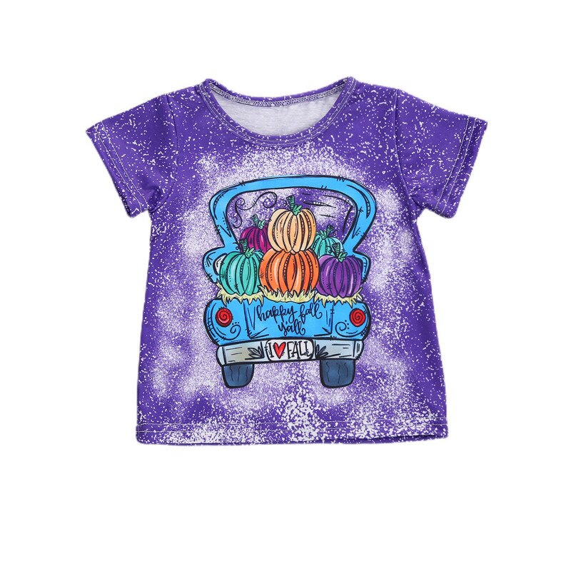 Baby halloween toppe tøj tie-dye o-hals korte ærme... – Grandado