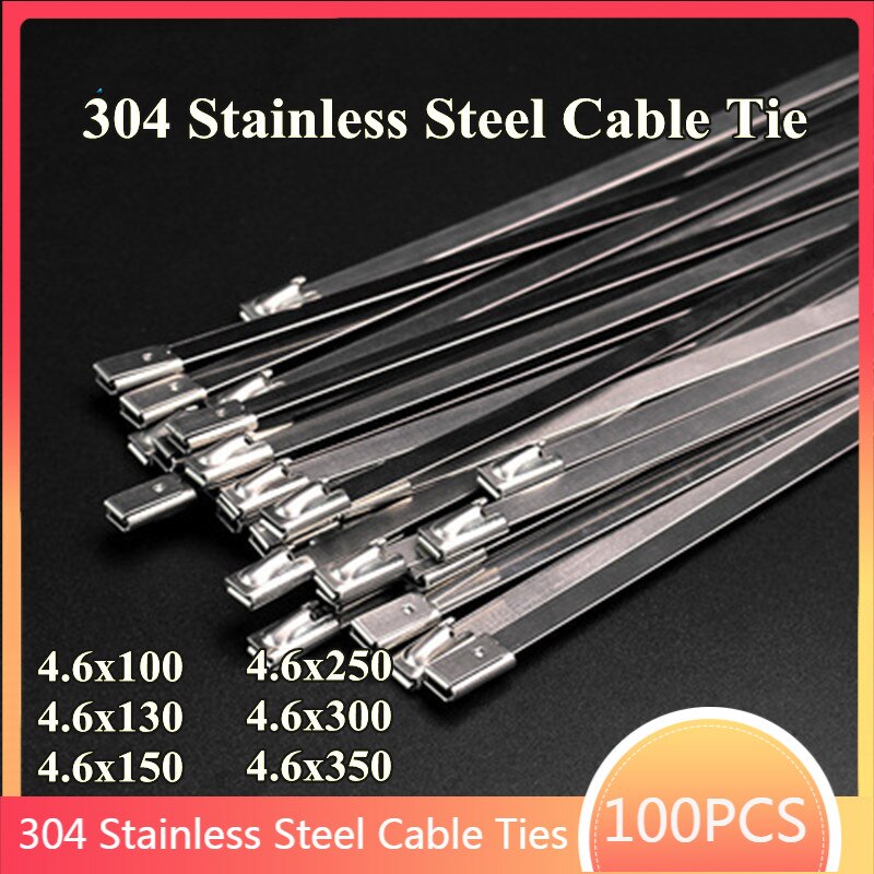 100pcs Ties 304 Stainless Steel Cable Ties Length Vicedeal
