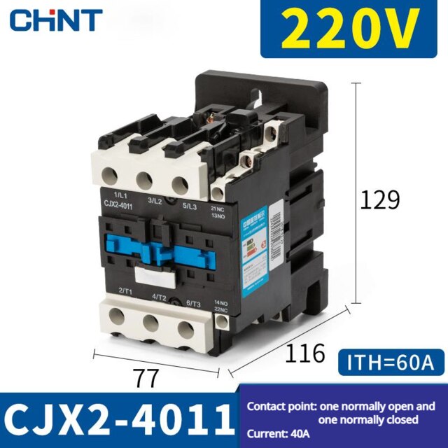 CHINT CJX2 LC1 AC Contactor Phase 3-Pole NO Coil V... – Grandado