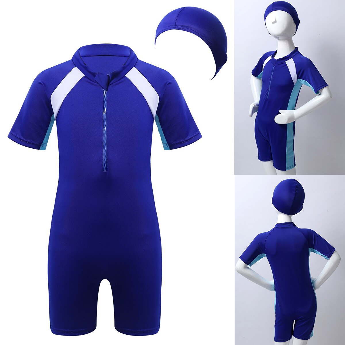 UPF 50+ Rash Guard Kids Swimwear Boys One-piece Sh... – Grandado