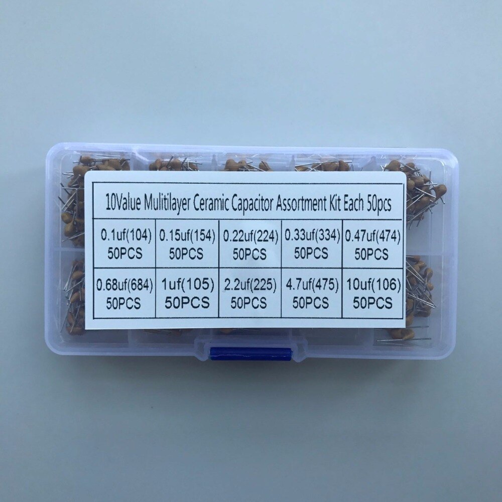 10 Values 500pcs 0.1uF~10uF ( 104~106 ) Multilayer... – Vicedeal