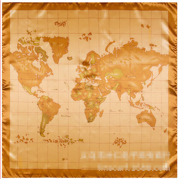 Square silk scarf women 90*90cm Chinese characteri... – Grandado