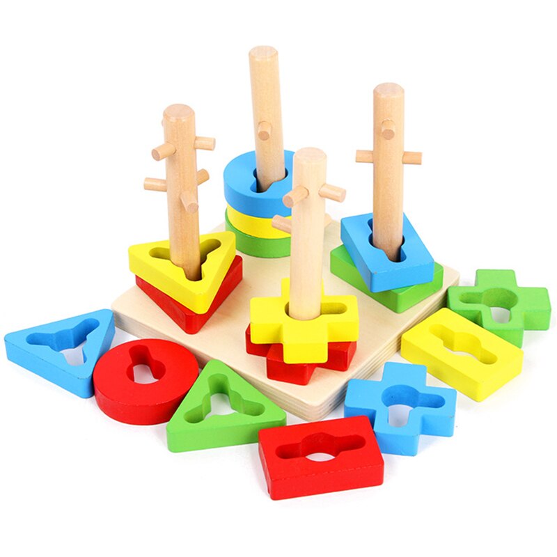 Baby Wooden Shape Recognition Toy Geometric Shape ... – Grandado