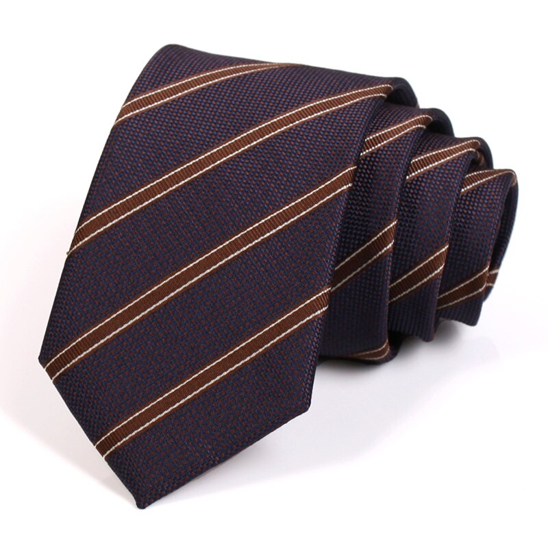 Gentleman Business Ties 7CM Brown Striped Tie For ... – Vicedeal