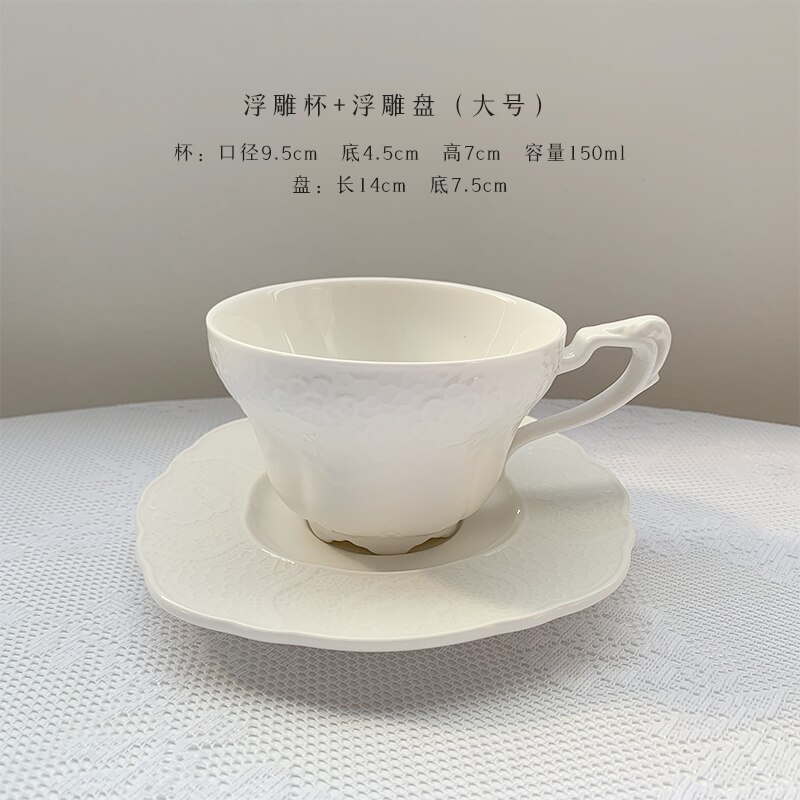 French Style White Espresso Mugs Vintage Porcelain... – Grandado