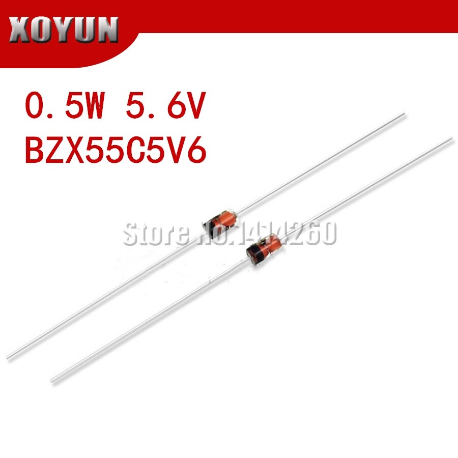 100pcs 0.5W 5.6V BZX55C5V6 1/2W DO-35 Zener Diodes – Grandado