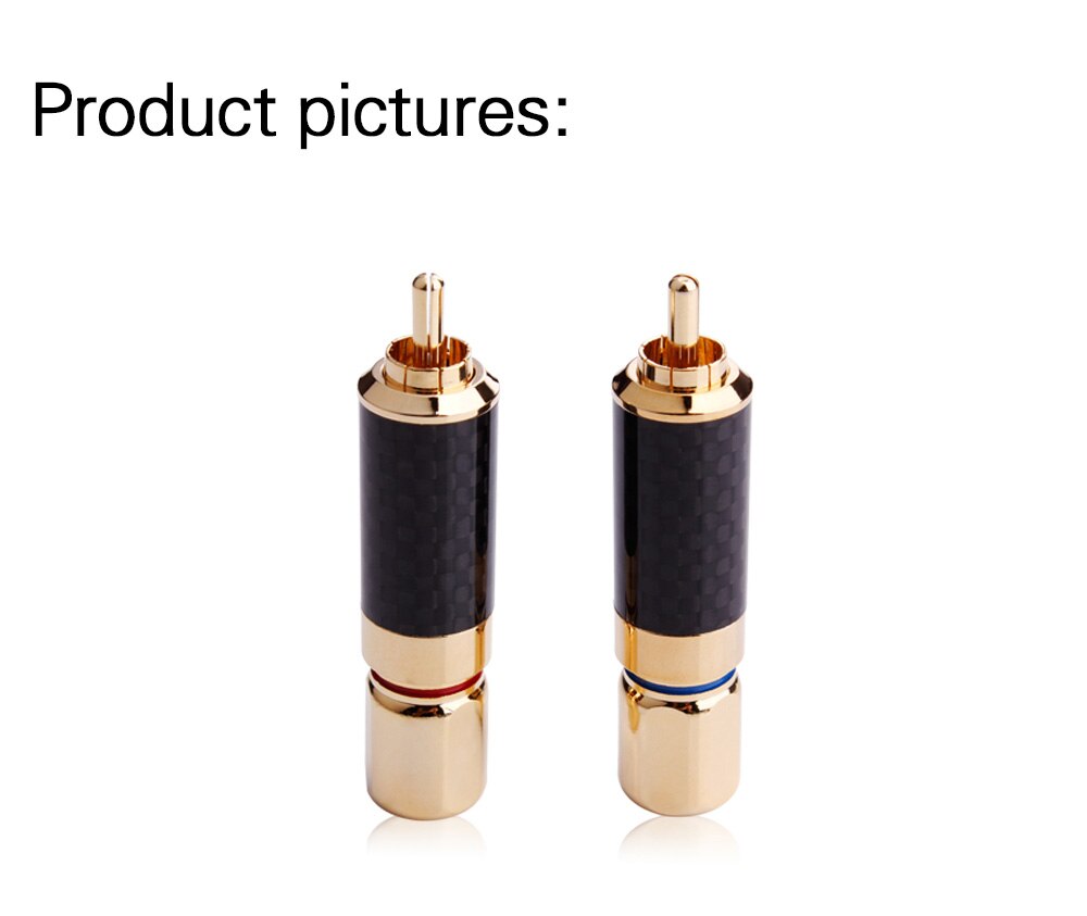 RCA 4 PCS HIFI RCA Plug Carbon Fiber 24k Gold-plat... – Grandado