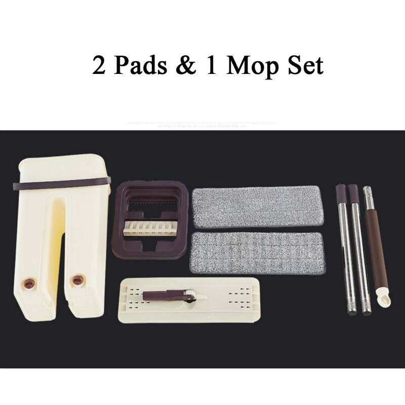 Flad klemme moppe og spand håndfri vridning af gul... – Vicedeal