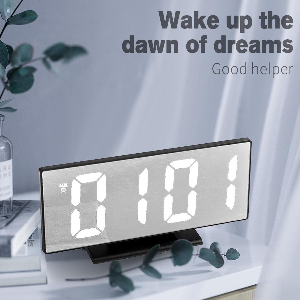 Alarm Clock Mirror Surface Multicolo Remind Time T... – Vicedeal
