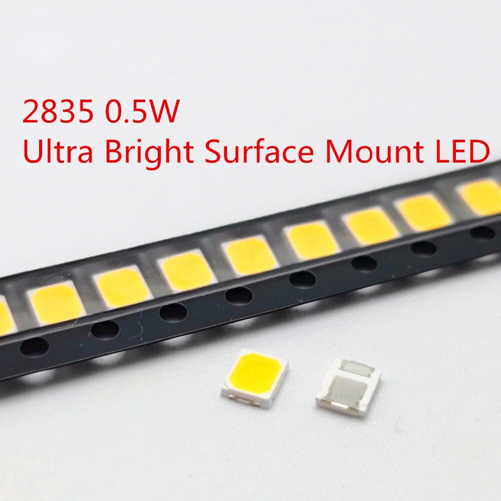 100 Uds SMD 2835 blanco cálido LED Chip 0,5 W 3V 1... – Grandado