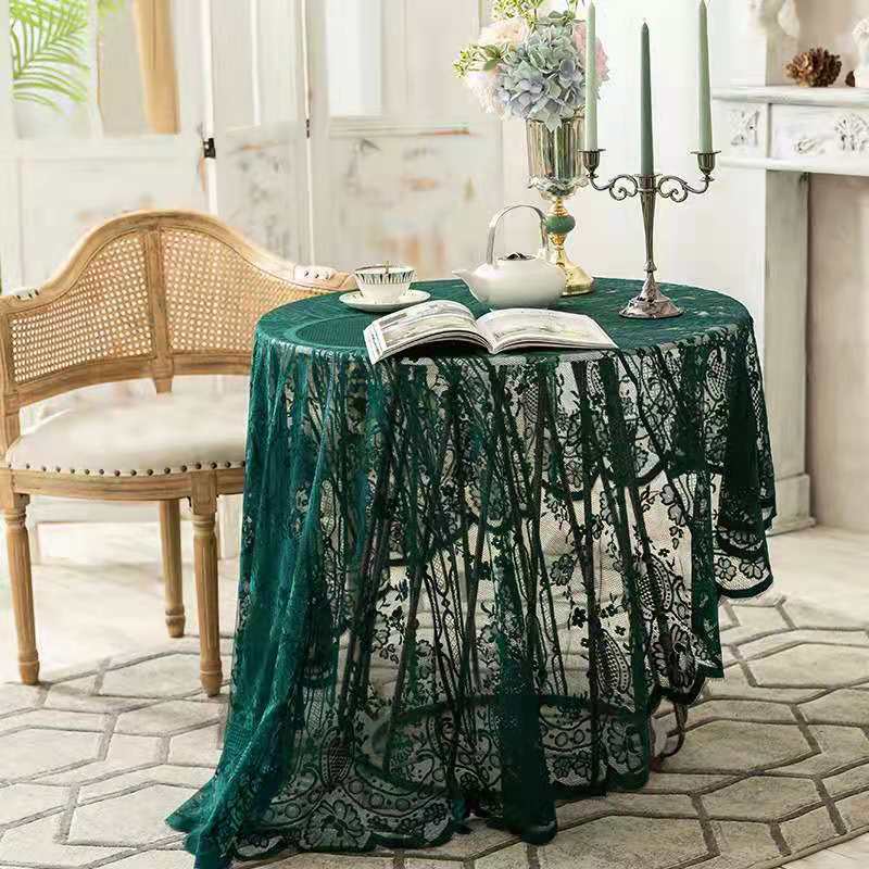 Plaid Dyed Round Lace Table Cover for Decoration T... – Grandado