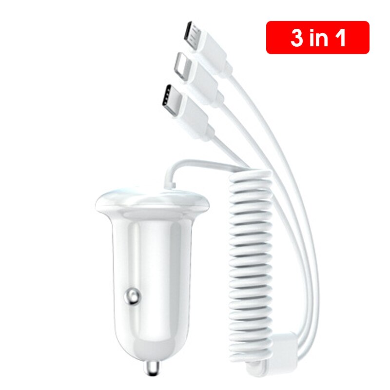 3 In 1 Auto-oplader Voor Mobiele Telefoon Micro Ty... – Grandado