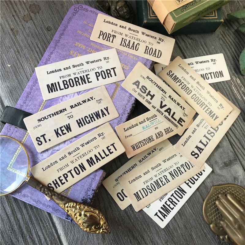 Vintage Railway Station Collage Thick Material Car... – Grandado