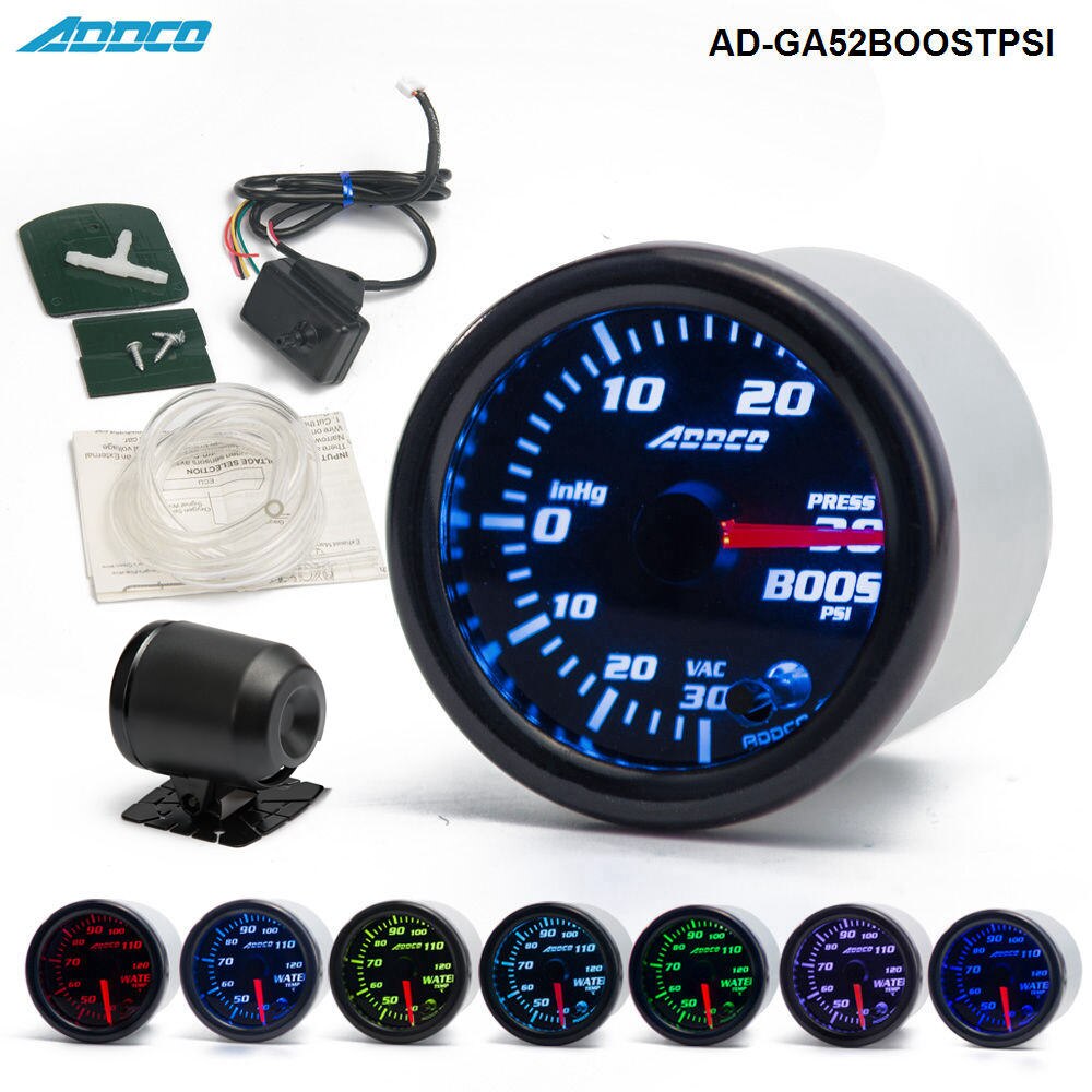 Bil auto 12v 52mm/2 " 7 farver universal psi ... – Vicedeal