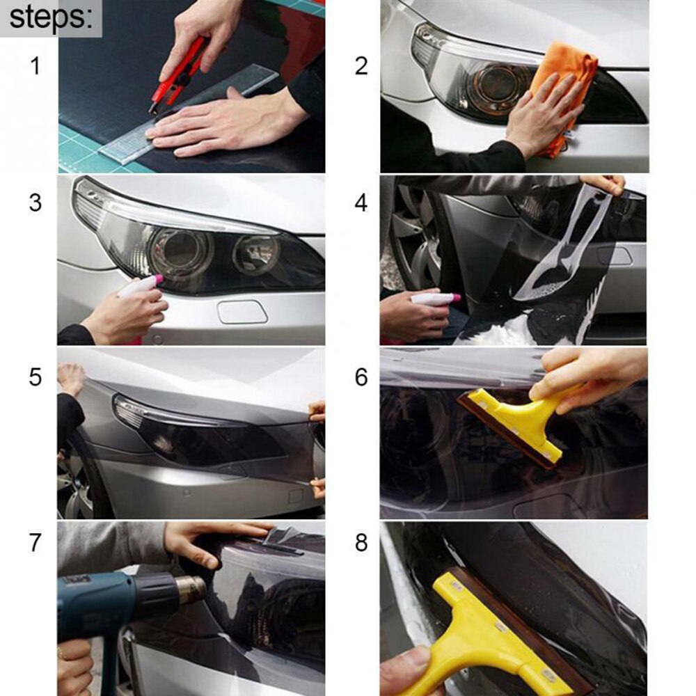 Vinyl Headlight Wrap Film Adhesive UV resistant Bu... – Grandado